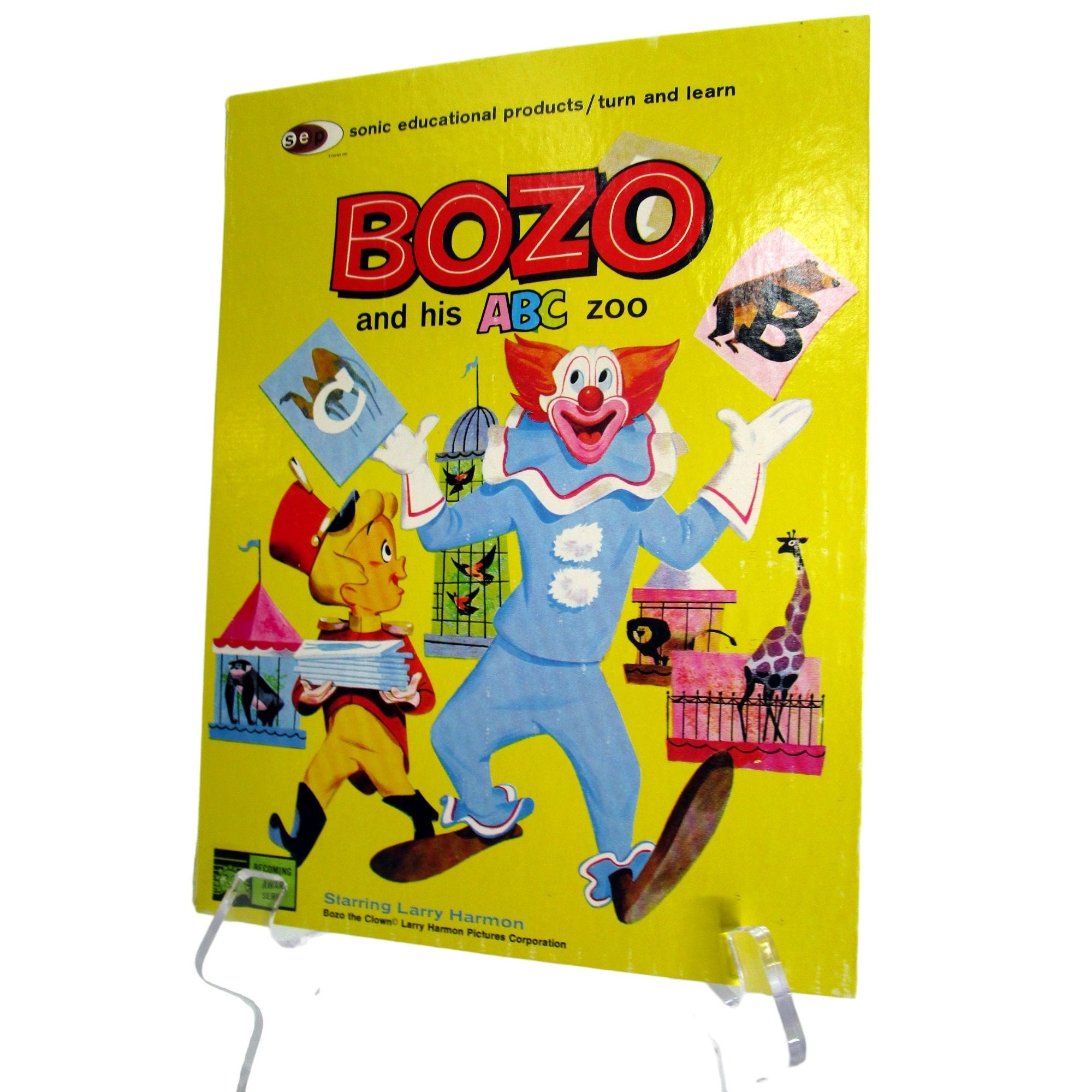 Vintage 1960s Bozo Clown and His Abc Zoo Turn and Learn Book by Sonic ...