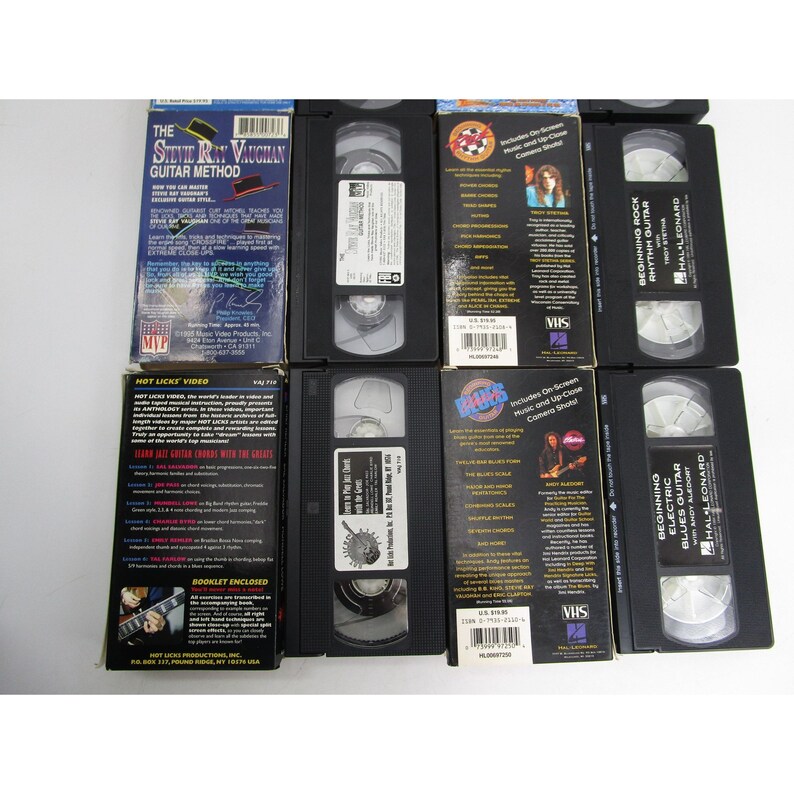 Vintage VHS Lot of 9 Guitar Instructional Video Lesson Vaughan Byrd ...