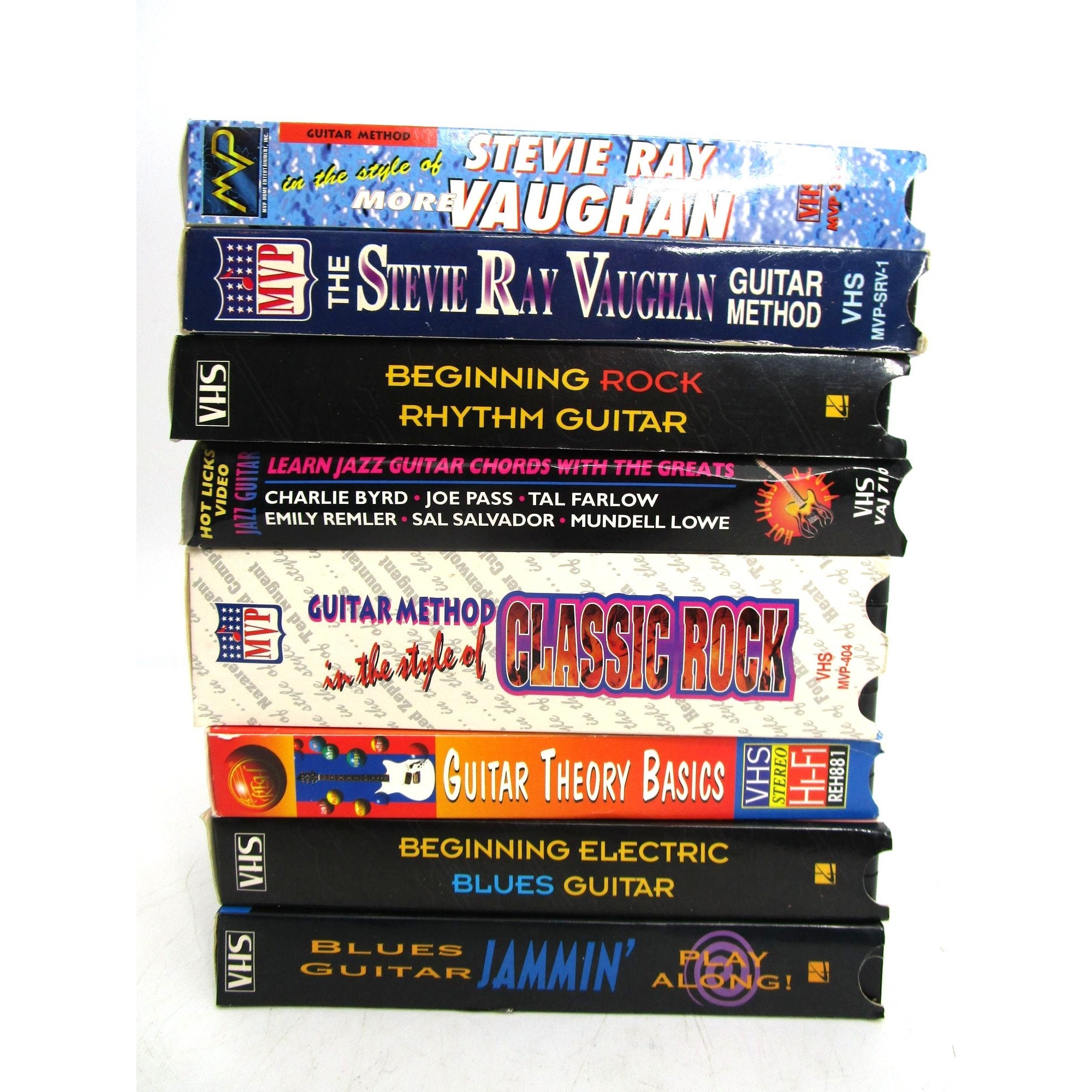 Vintage VHS Lot of 9 Guitar Instructional Video Lesson Vaughan Byrd ...