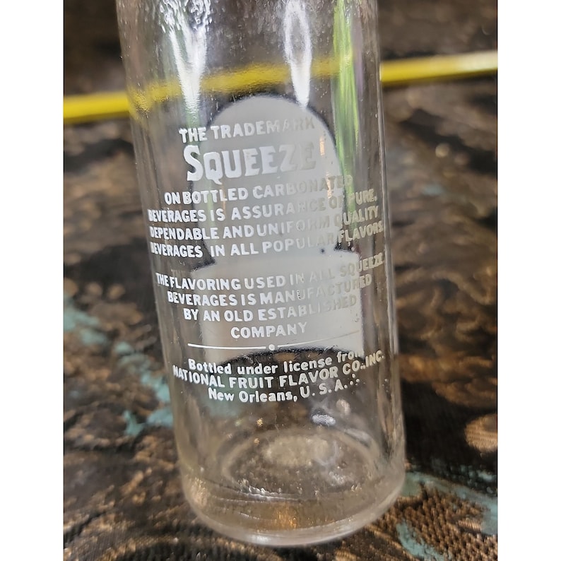 Vintage Squeeze 10 Oz Soda Bottle National Fruit Flavor Company New Orleans USA 1940s - Etsy
