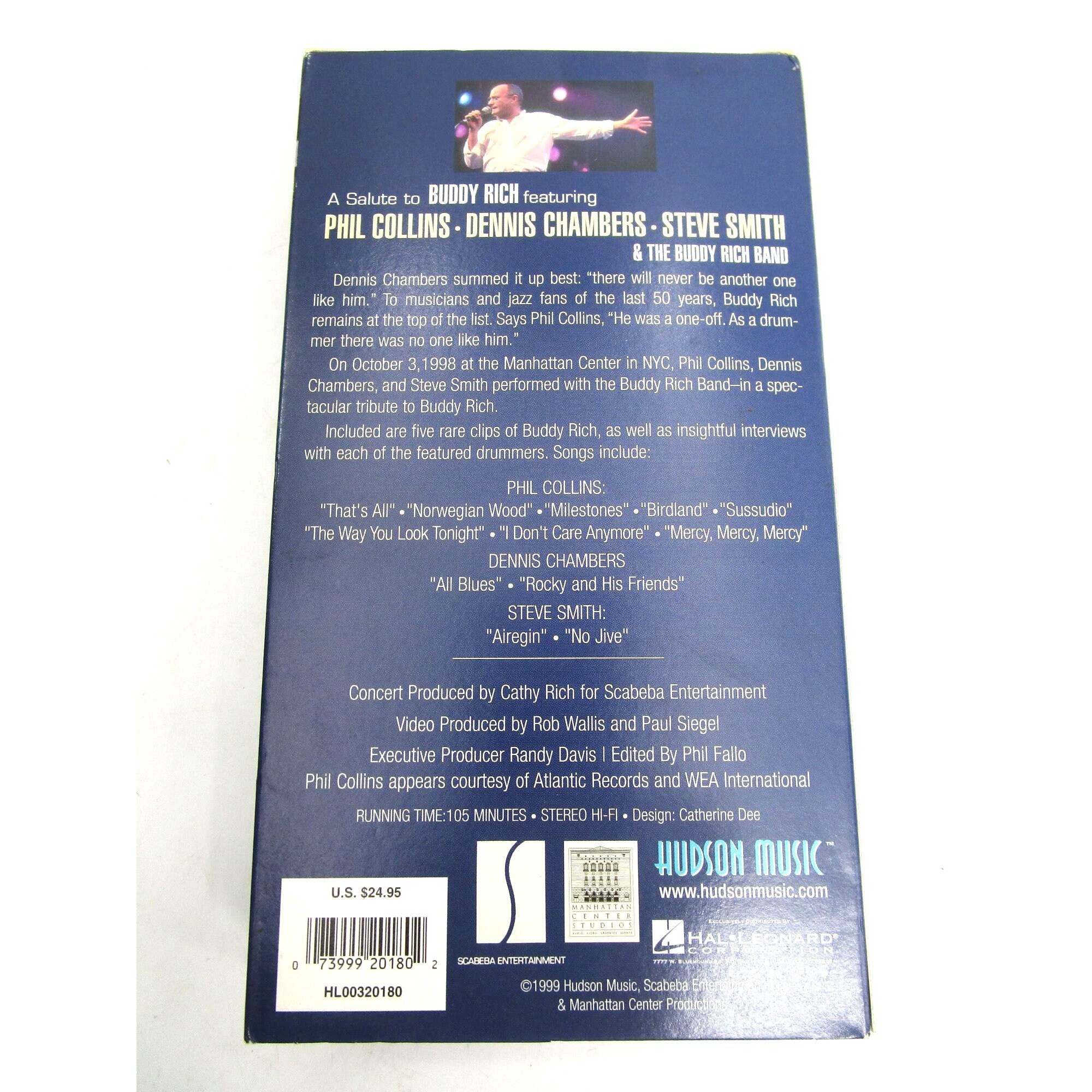 Rare Vintage VHS Phil Collins Chambers Smith Salute to Buddy Rich Jazz ...