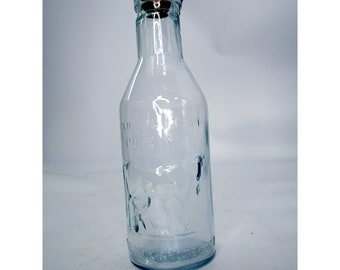 Vintage Absolutely Pure Milk Bottle Glass Cow - Etsy