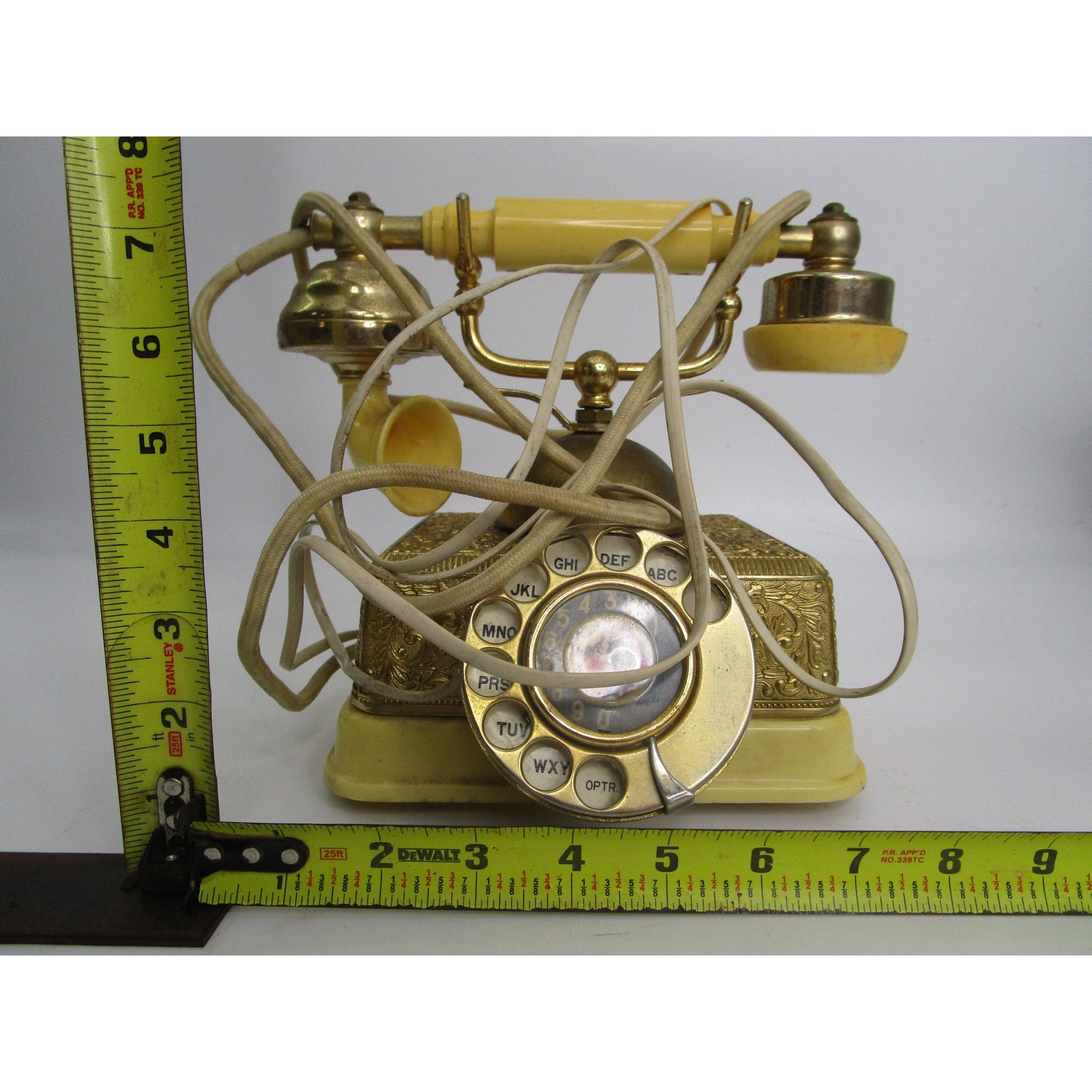 Vintage French Art Deco Brass Antique Style Telephone Tested Works ...
