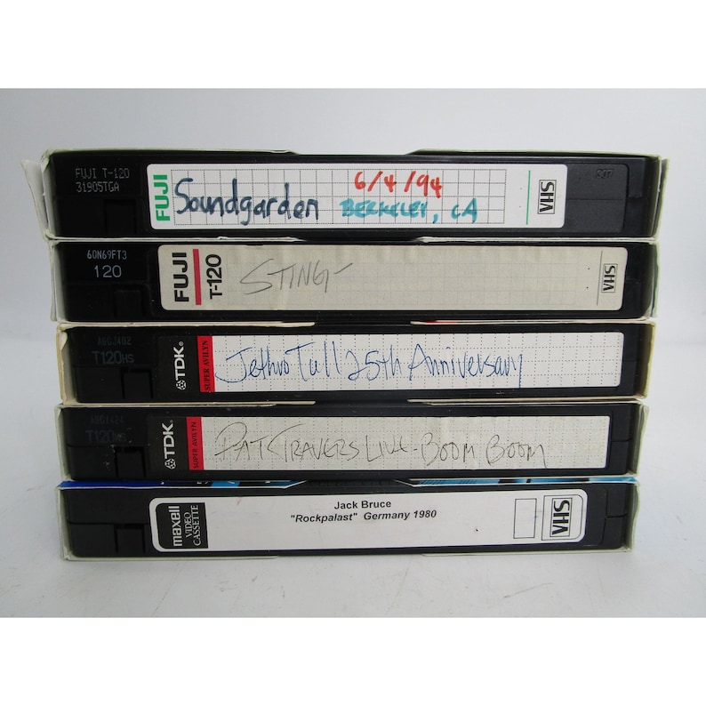 Vintage VHS Live Rock Performance Bundle Sound Garden Tull Sting Jack ...