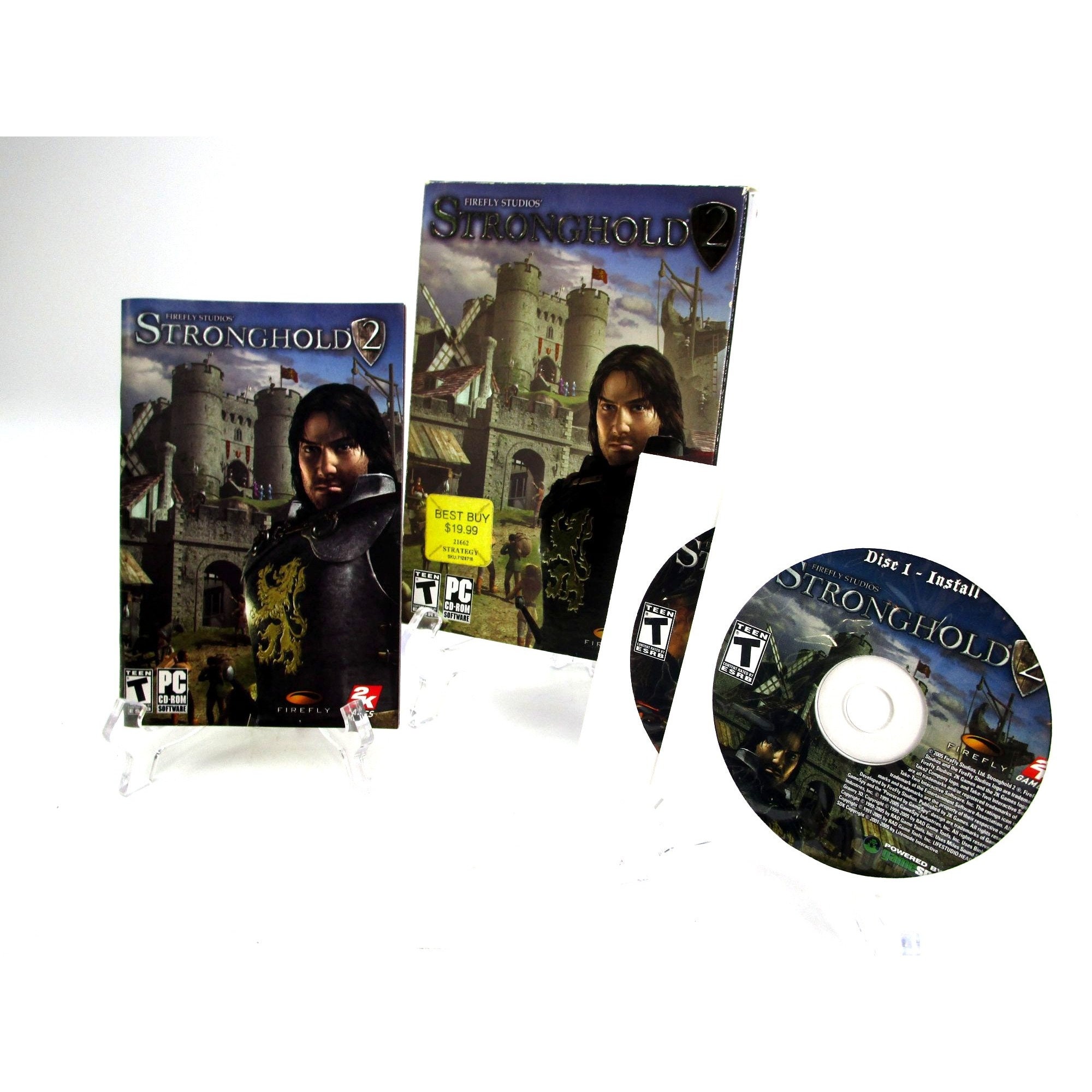 Vintage Stronghold 2 Pc Strategy Game Castle Sim Big Box Edition Discs ...