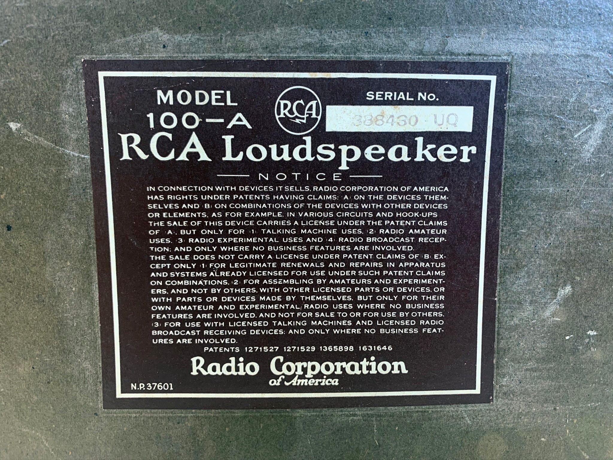 Rare Antique RCA Radiola Model 100-A Loudspeaker Bakelite Speaker - Etsy