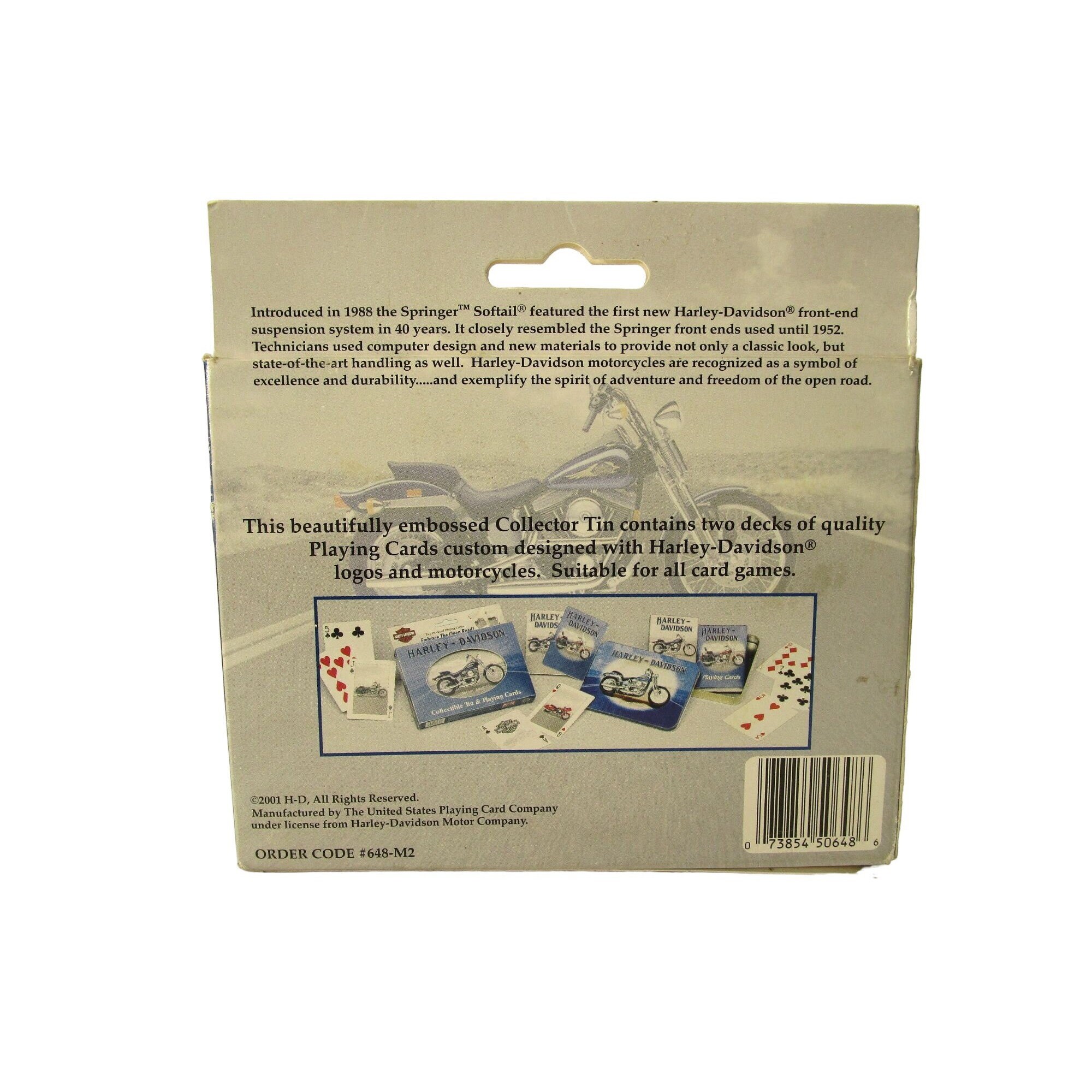 Vintage Harley Davidson Collectible Tin Playing Cards Springer Softail ...