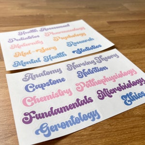 Nursing School Class Binder Labels Stickers, Nursing Student Labels ...