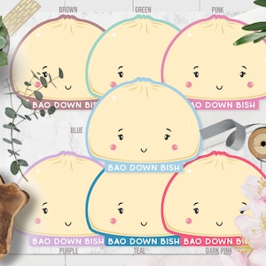 Bao Down Bish Sticker, Dumpling Stickers, #veryasian Support Sticker - Etsy