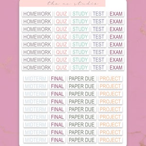 School Planner Stickers, Student Planner Stickers, Academic Planner ...