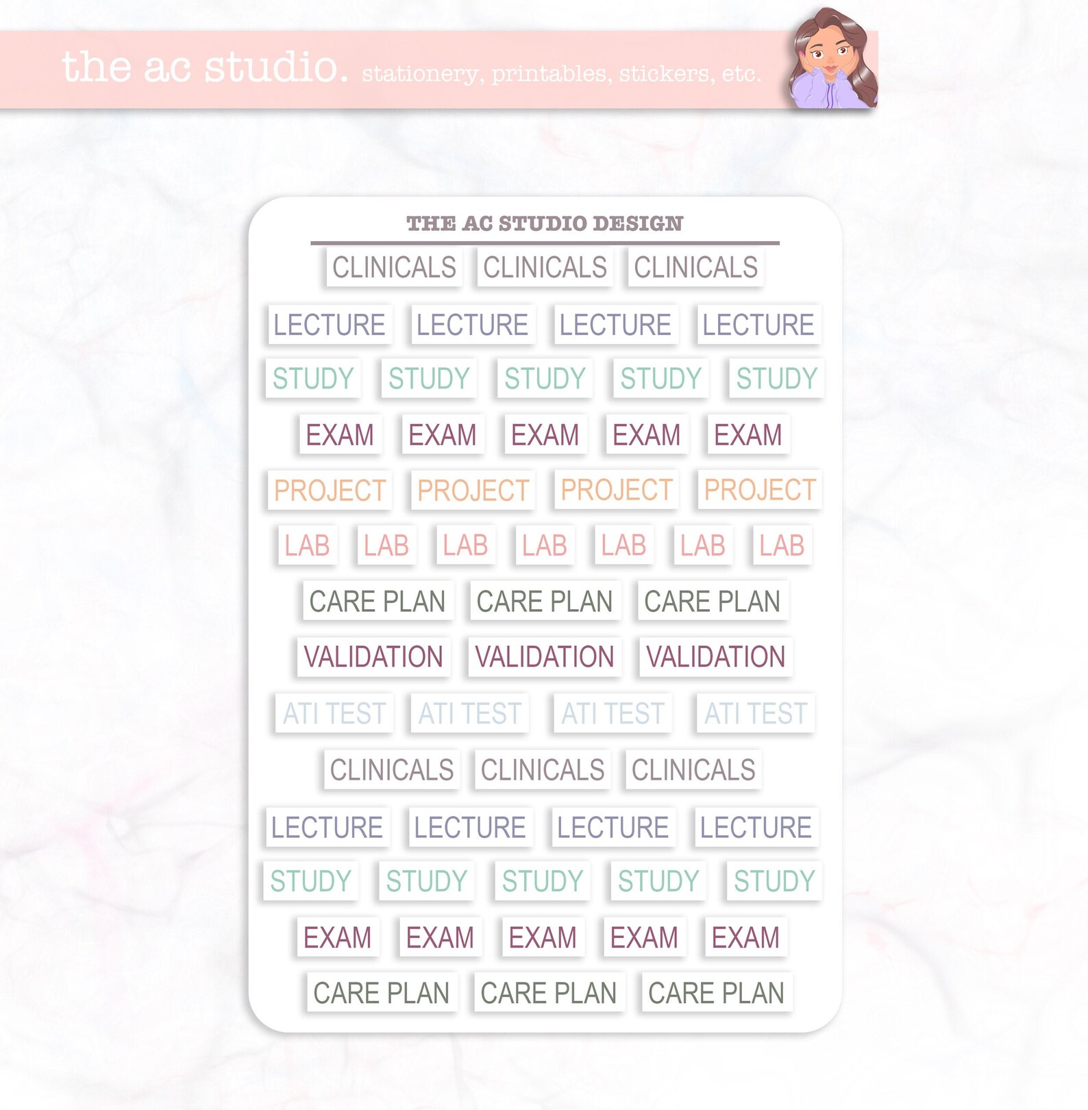 Nursing School Planner Stickers, Student Planner Stickers, Academic ...