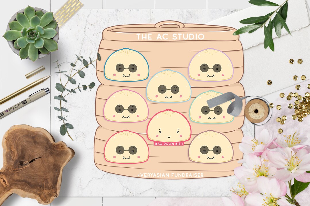 I'm a Cool Bao Sticker SET, Dumpling Stickers, #veryasian Support ...