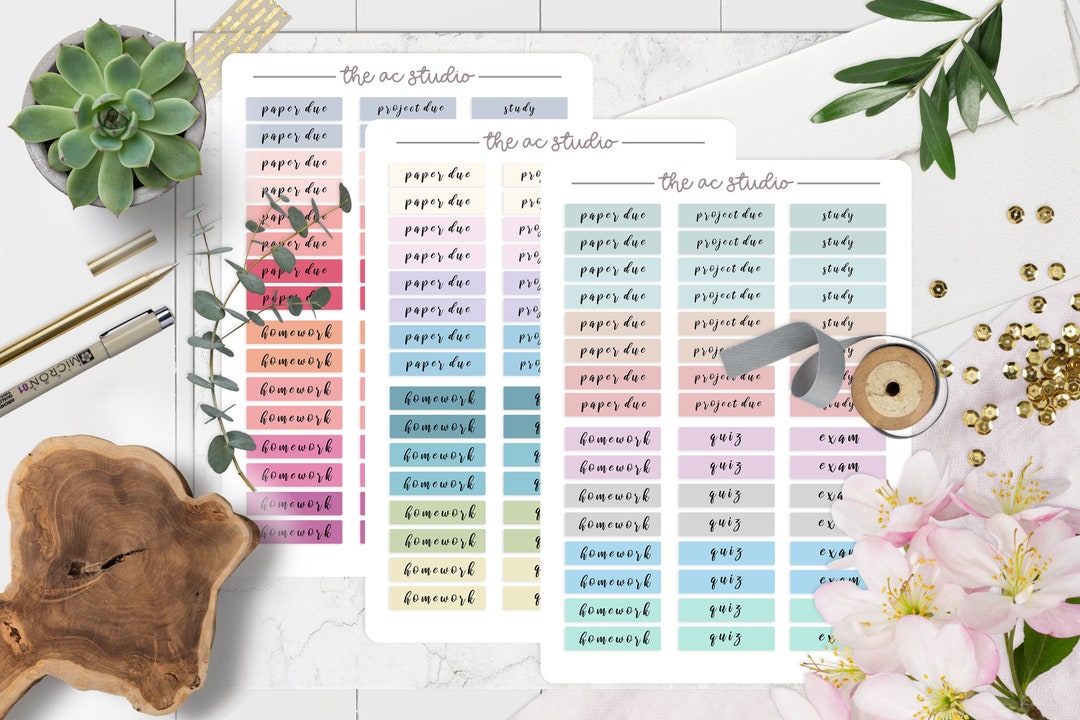 BUNDLE! School Planner Stickers, Student Planner Stickers, Academic ...