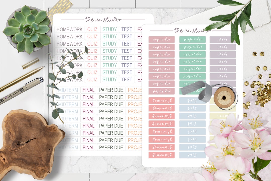 School Planner Stickers, Student Planner Stickers, Academic Planner ...