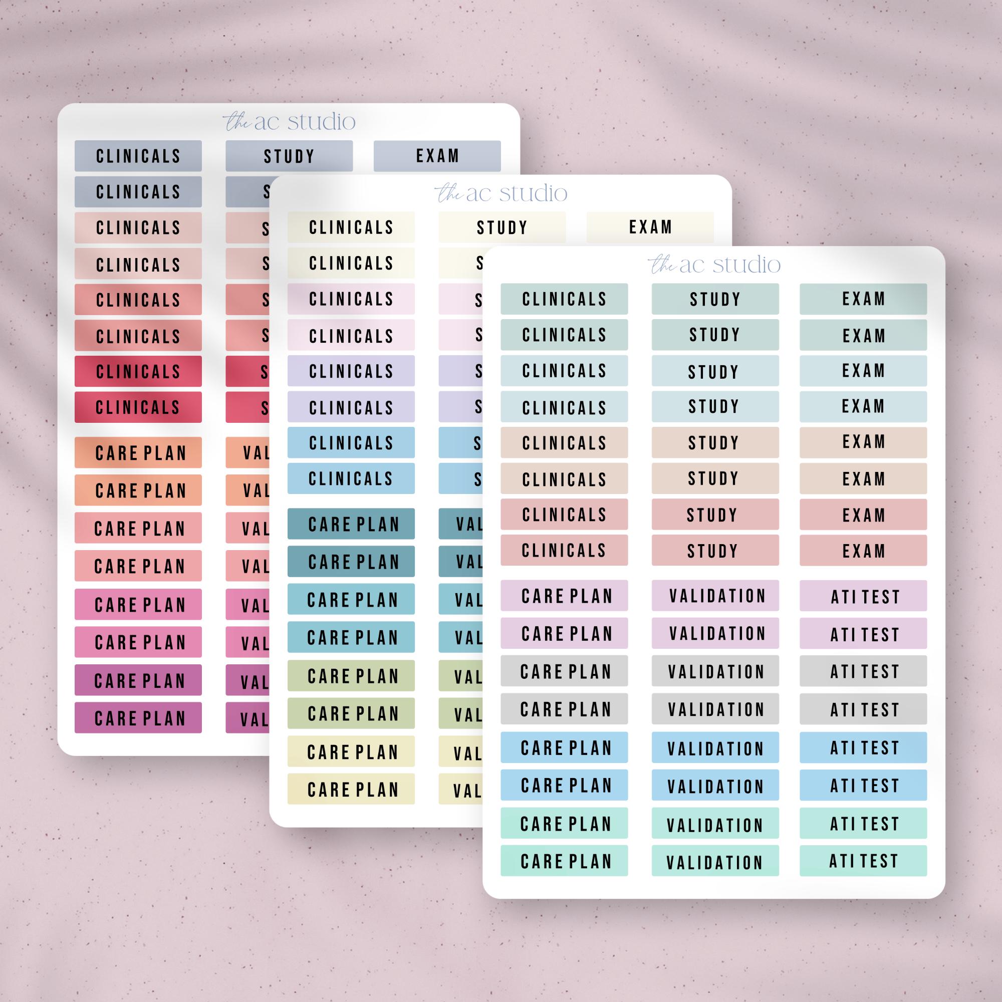 BUNDLE! Nursing School Planner Stickers, Student Planner Stickers ...