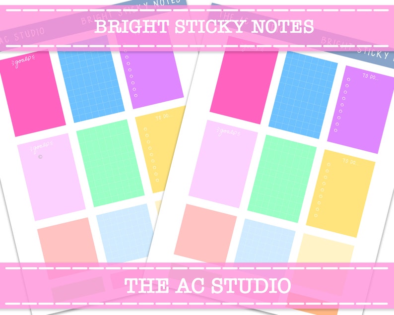 Digital Sticky Notes GoodNotes Stickers Set of 12 Digital | Etsy