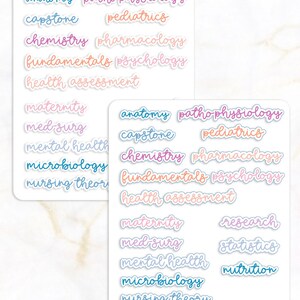 Nursing School Class Binder Labels Stickers, Nursing Student Stickers ...