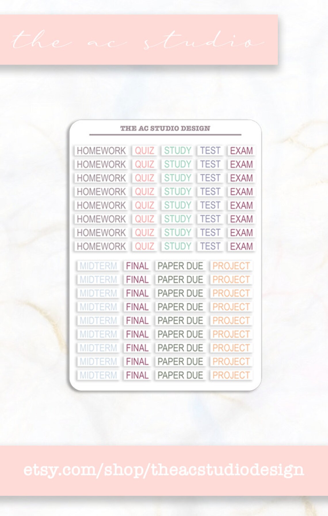 School Planner Stickers Student Planner Stickers Academic - Etsy