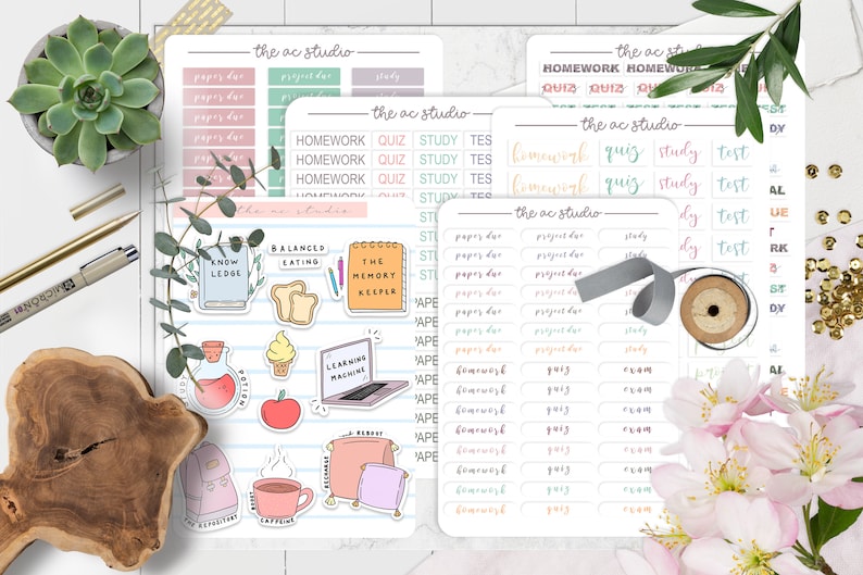 BUNDLE School Planner Stickers Student Planner Stickers | Etsy