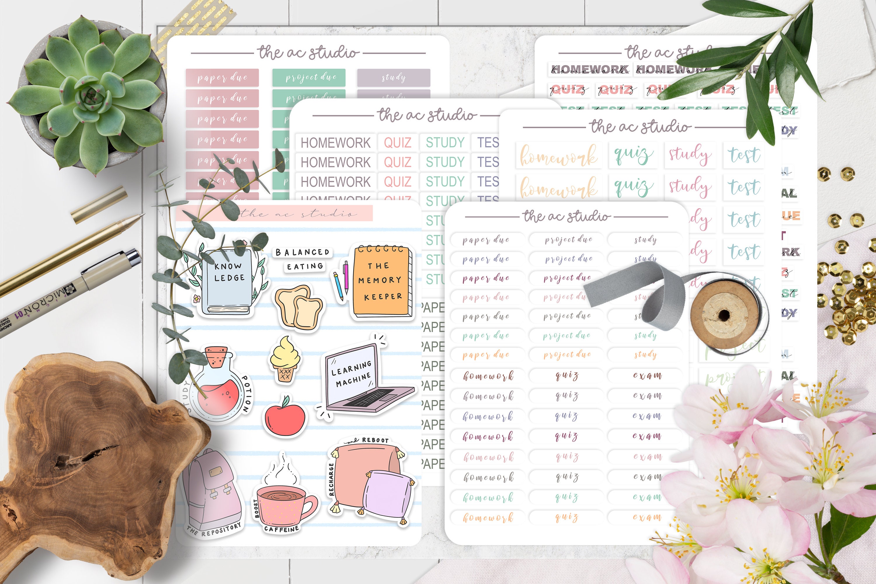 BUNDLE School Planner Stickers Student Planner Stickers - Etsy