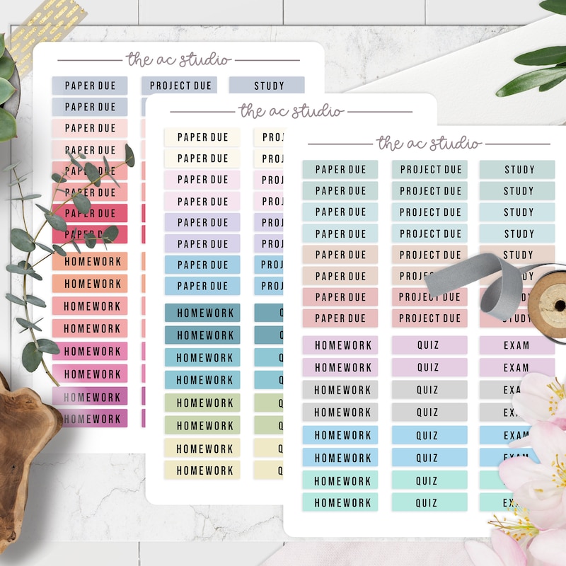 Student Planner Stickers - Etsy