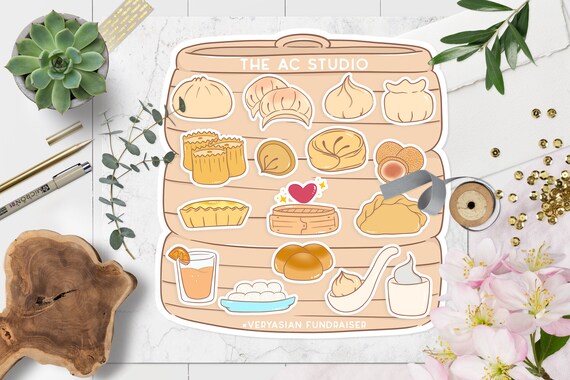 Dim Sum Sticker SET Dumpling Stickers veryasian Support | Etsy