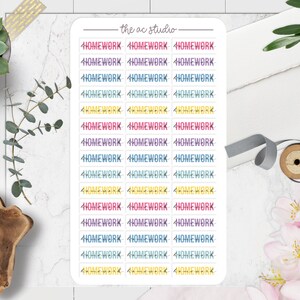 HOMEWORK SCRIPT School Planner Stickers, Student Planner Stickers ...