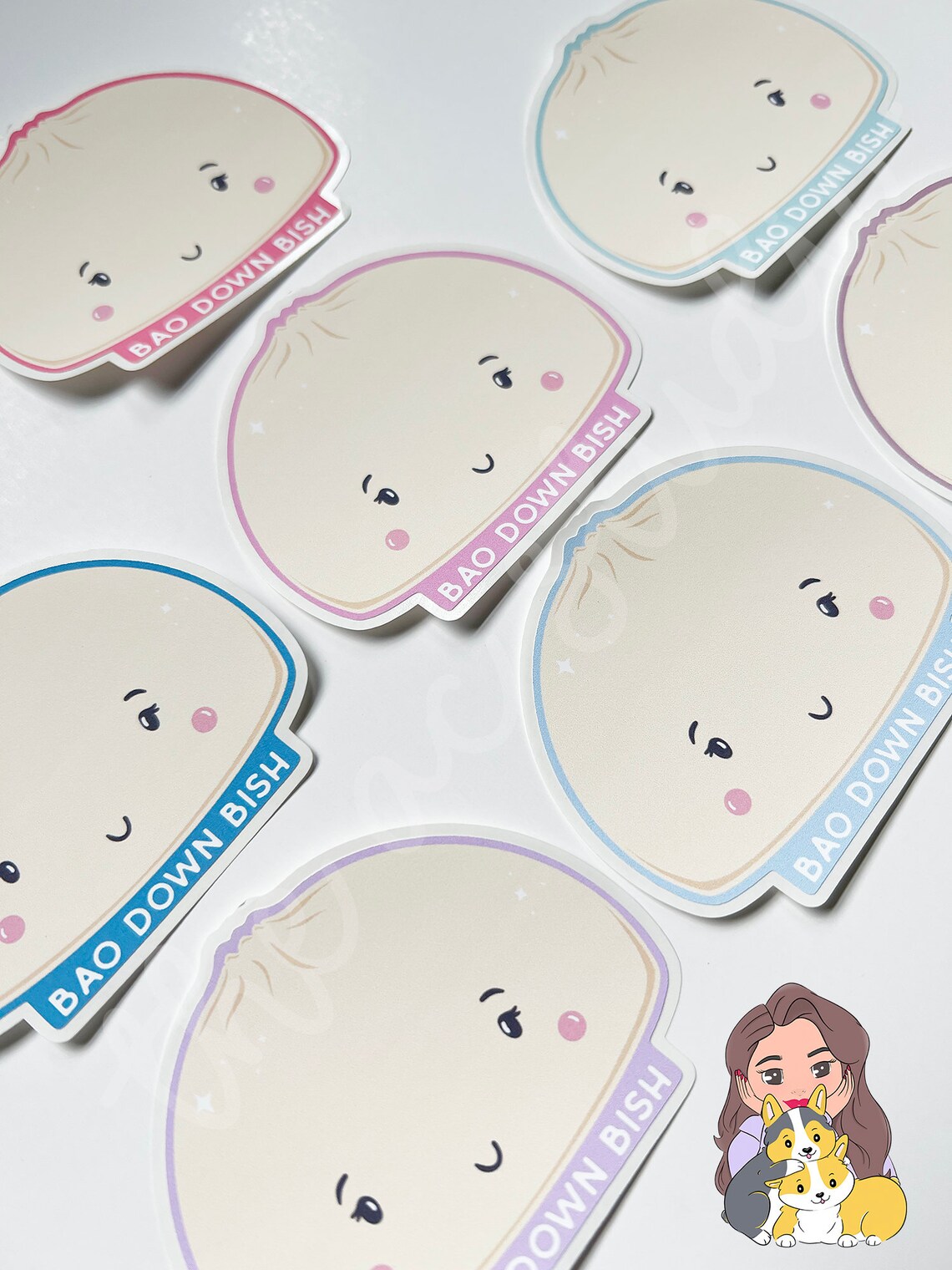 Bao Down Bish Sticker, Dumpling Stickers, #veryasian Support Sticker - Etsy