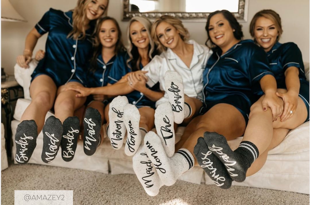 Bridesmaid Proposal Socks, Wedding Bridal Party Gift, Grip Socks - Etsy