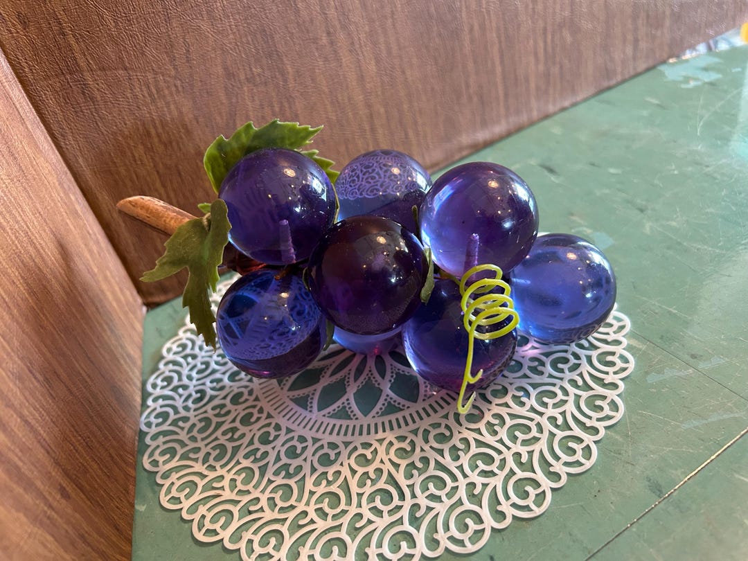Vintage Grapes Resin Lucite Bright Blue Indigo Mcm Decor Kitschy - Etsy