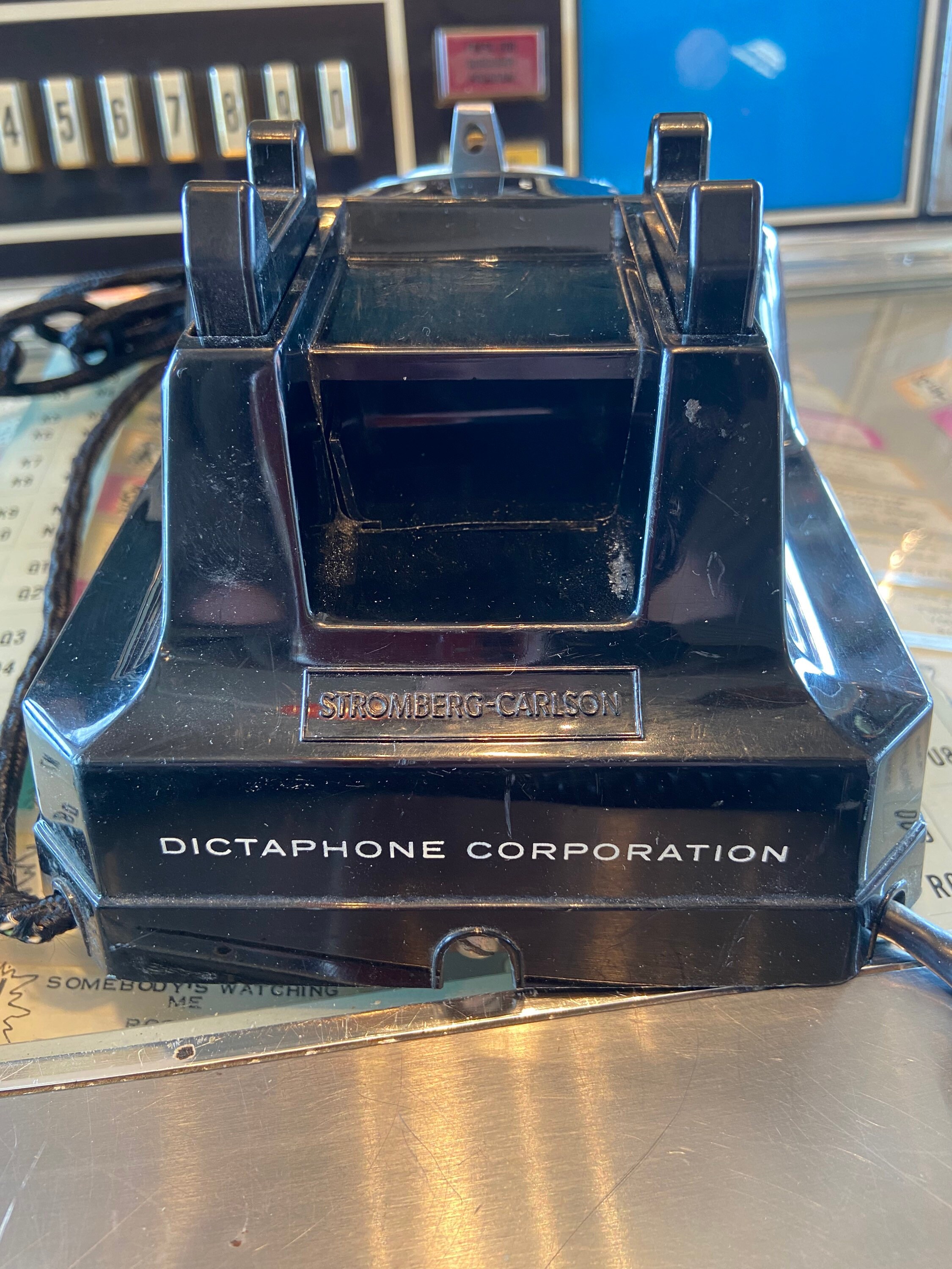 Vintage Dictaphone Telecord Station Phone Black Mcm Retro - Etsy