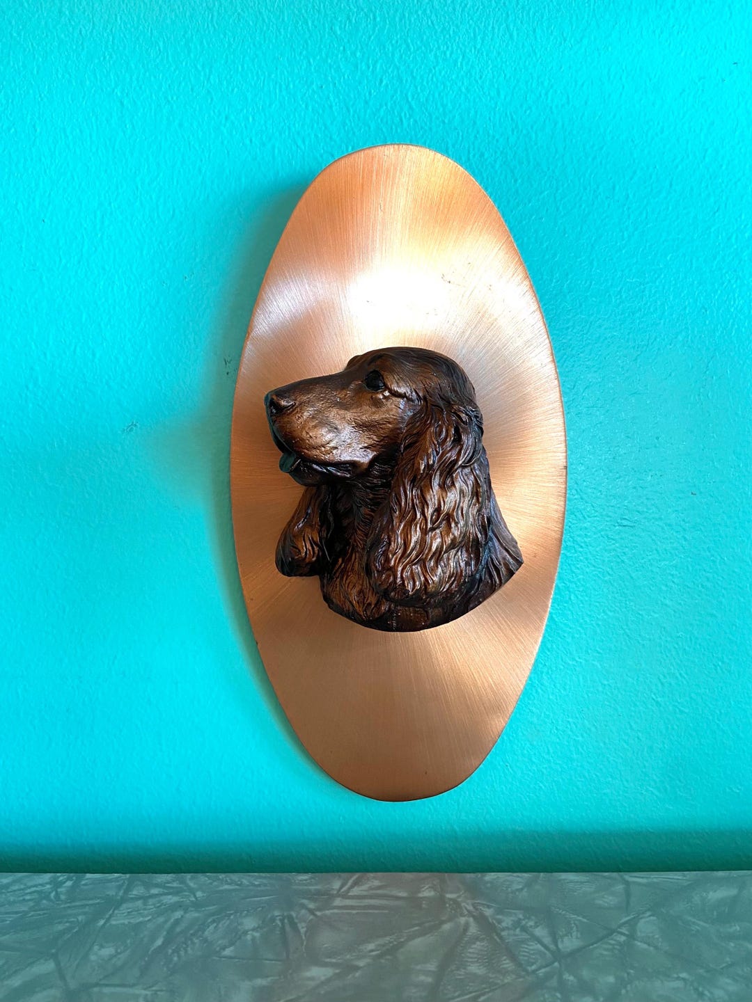 Vintage Wall Art Can Cocker Spaniel Copper 3D Mcm Mid Century - Etsy