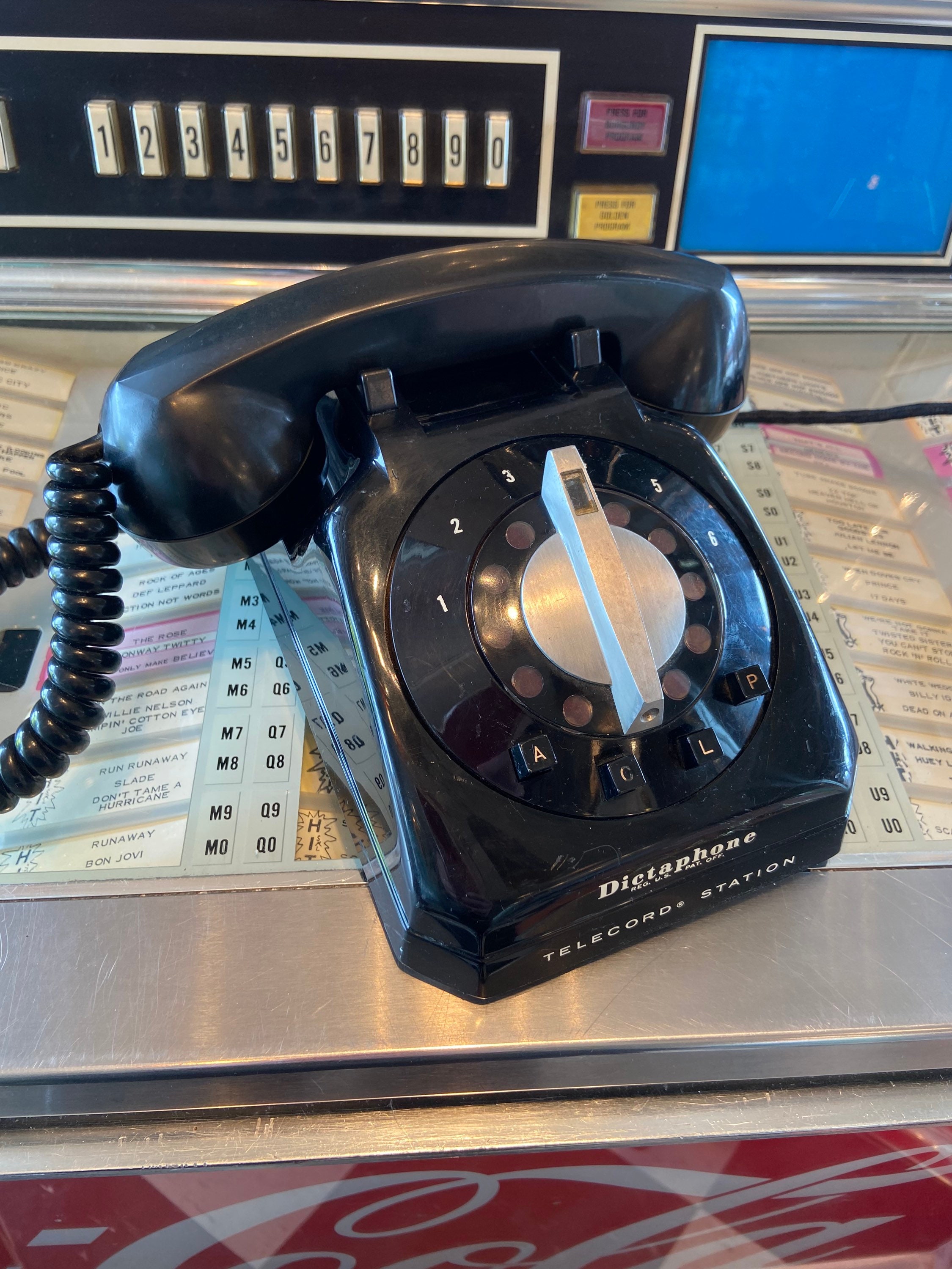 Vintage Dictaphone Telecord Station Phone Black Mcm Retro - Etsy