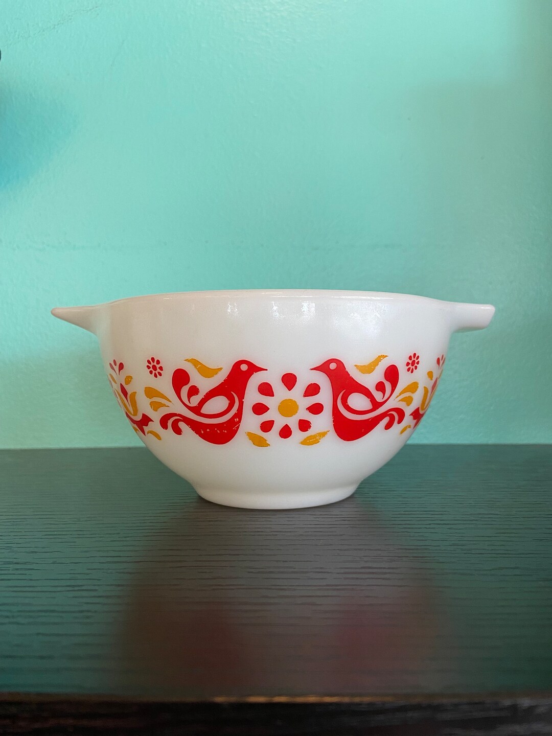 Vintage Pyrex Bowl Friendship Birds #411 Mixing Bowl 1.5 Pint ...