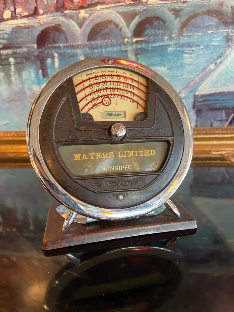 Vintage Calendar 1930s Art Deco CALENDOX MAJOR Winnipeg Canada Mayers ...