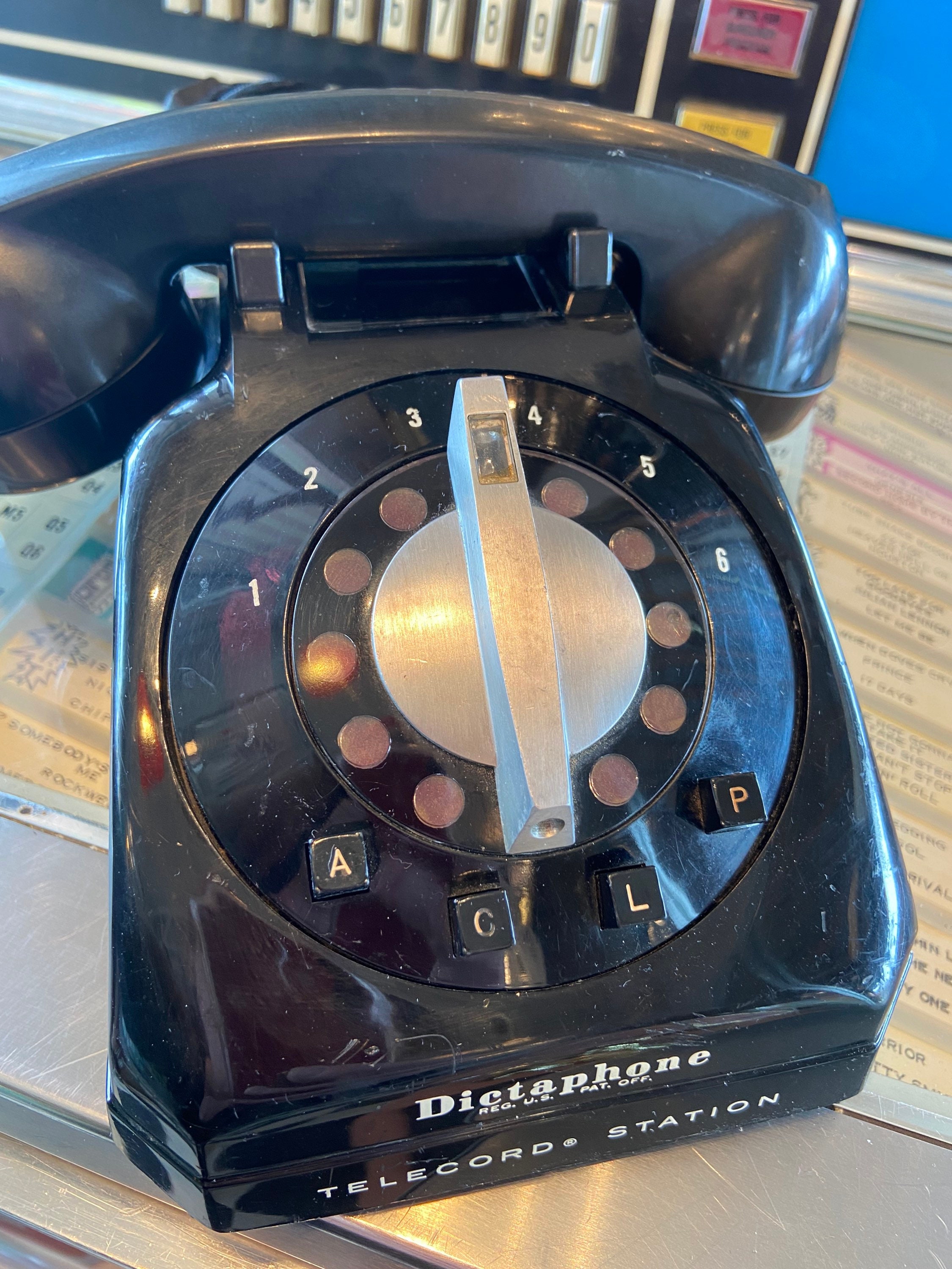 Vintage Dictaphone Telecord Station Phone Black Mcm Retro - Etsy