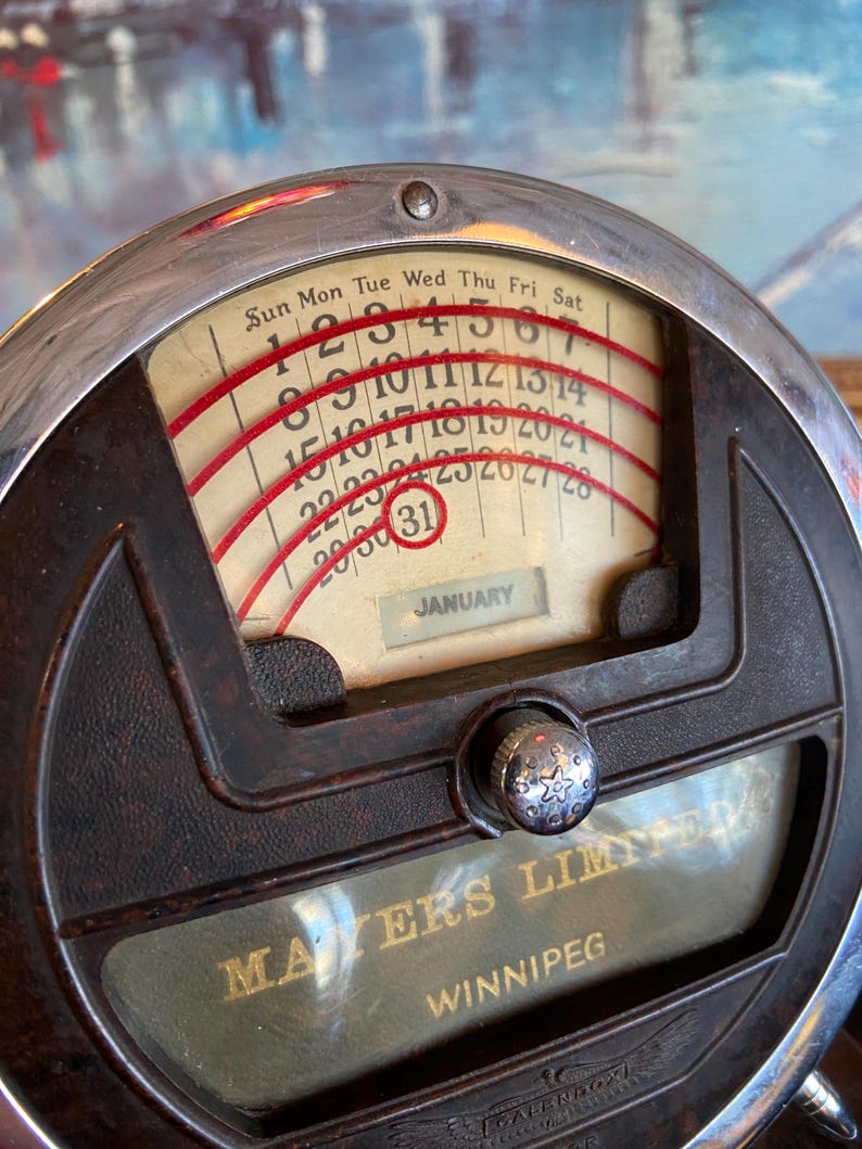 Vintage Calendar 1930s Art Deco CALENDOX MAJOR Winnipeg Canada Mayers ...