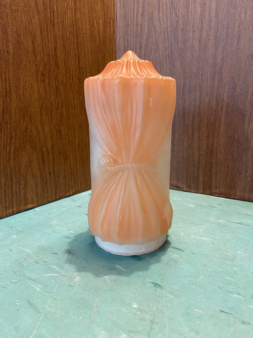 Vintage Light Fixture Antique Glass Peach Pink Art Deco Lamp ...