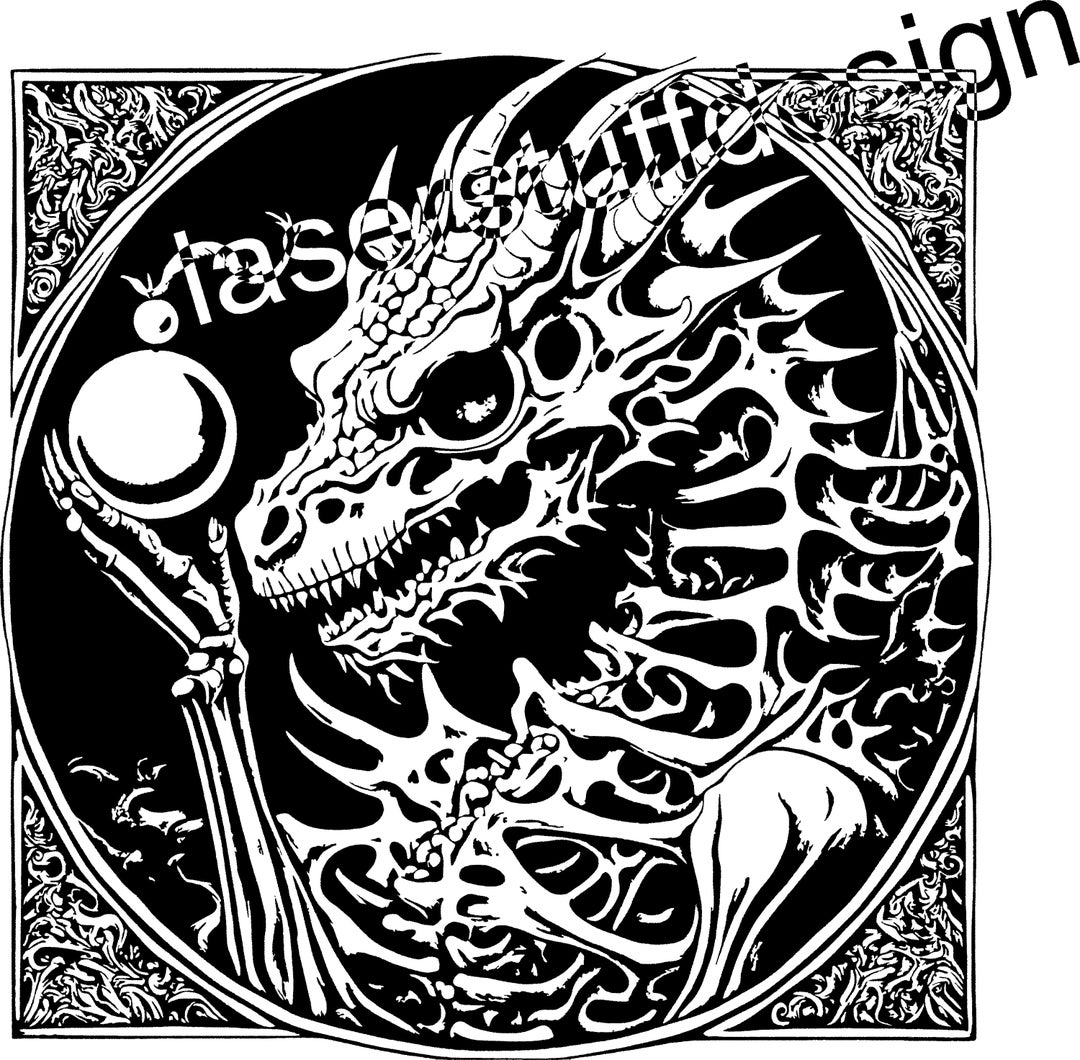 Dragon Skeleton Holding Bomb Vector - Etsy