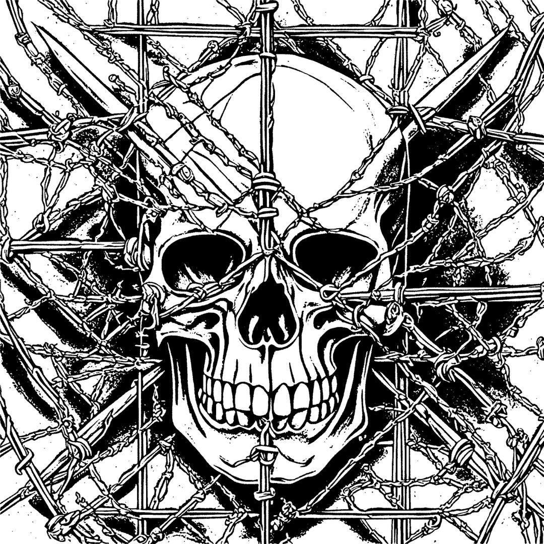 Skull With Barbed Wire - Etsy