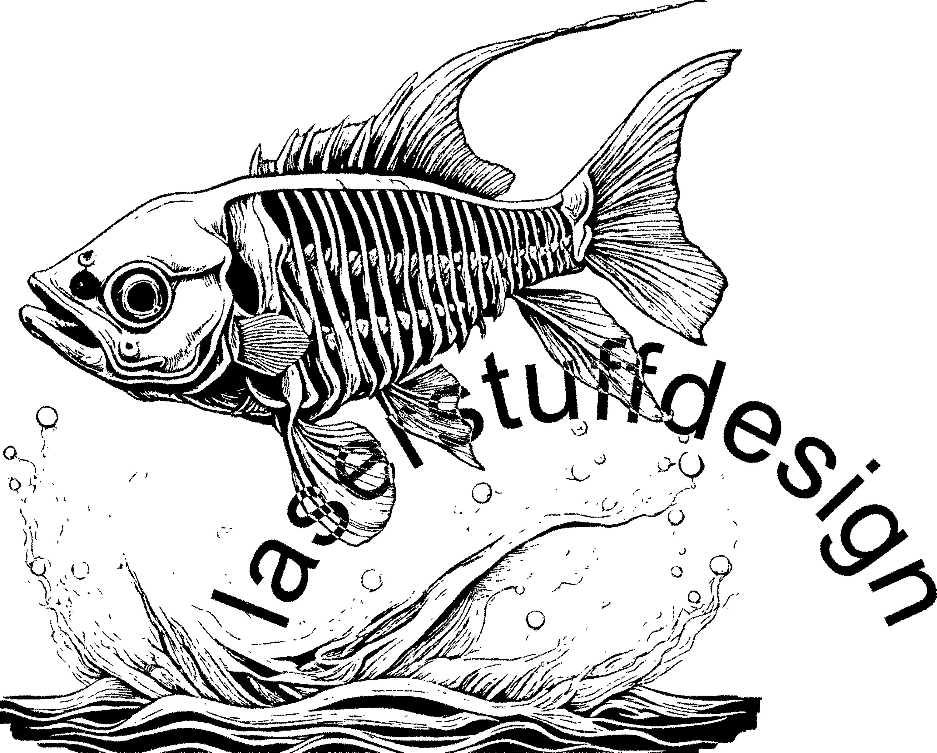 Fish Skeleton Vector SVG File - Etsy
