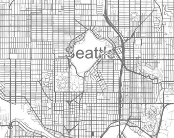 Seattle Map Svg, Multiple Layers Map | Detailed Seattle Map for Laser ...