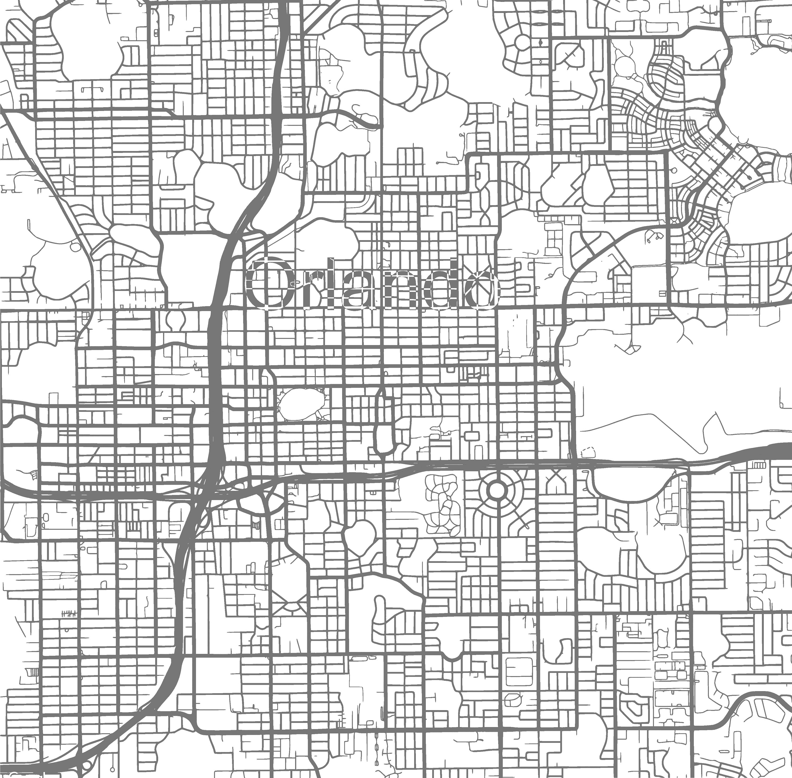 Orlando Vector Street Map SVG - Etsy