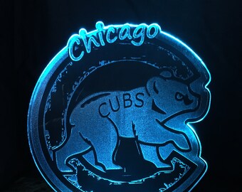 Chicago Cubs Led Light - Etsy