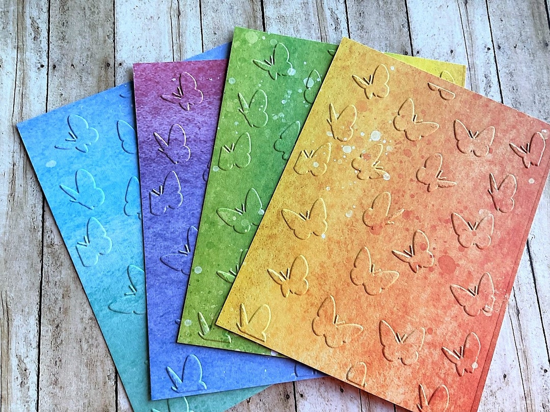 Butterfly Embossed Paper, Embossed A2 Sheets, Textured Card Fronts ...