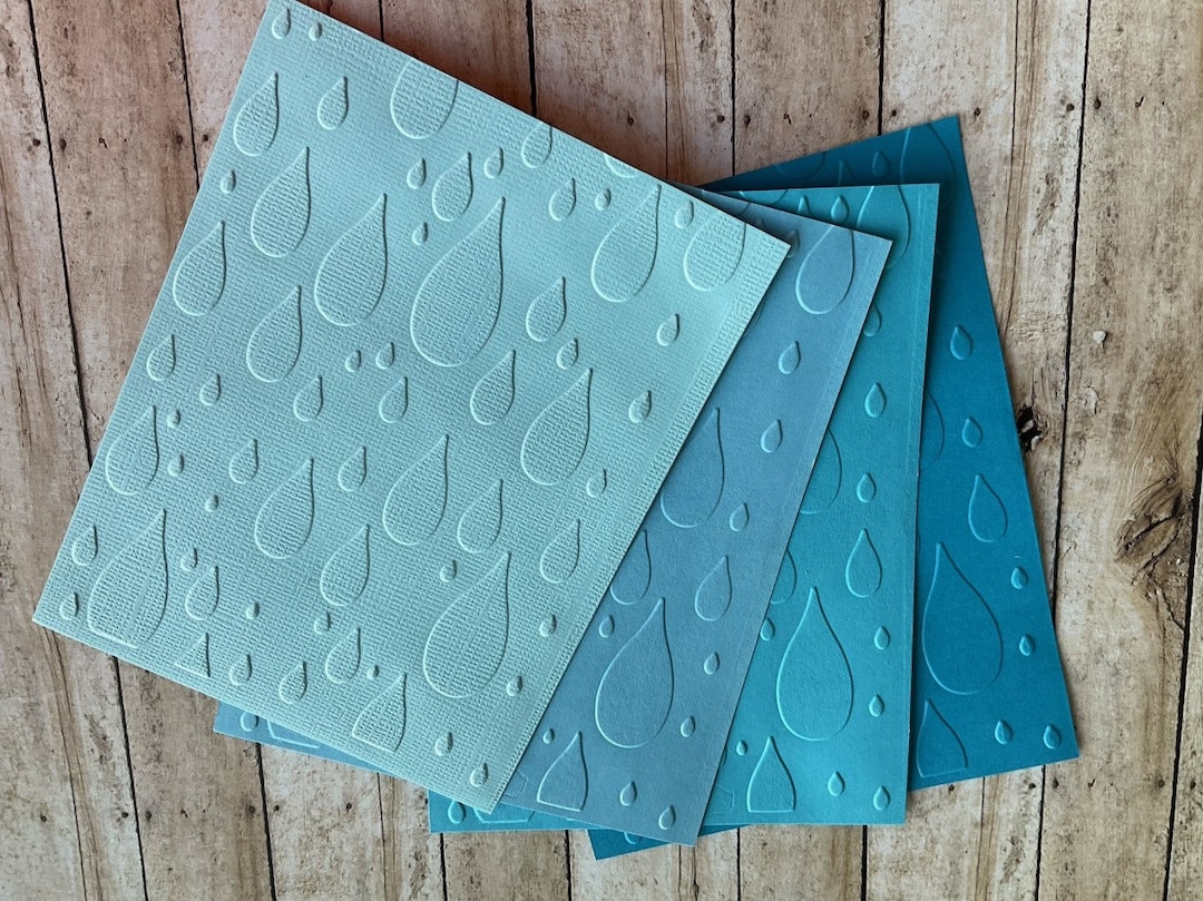 Raindrops Embossed Paper, Embossed A2 Sheets, Textured Card Fronts ...