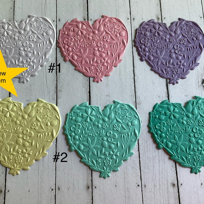 Embossed Cardstock Hearts - Etsy