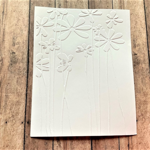 Embossed Flower Card - Etsy