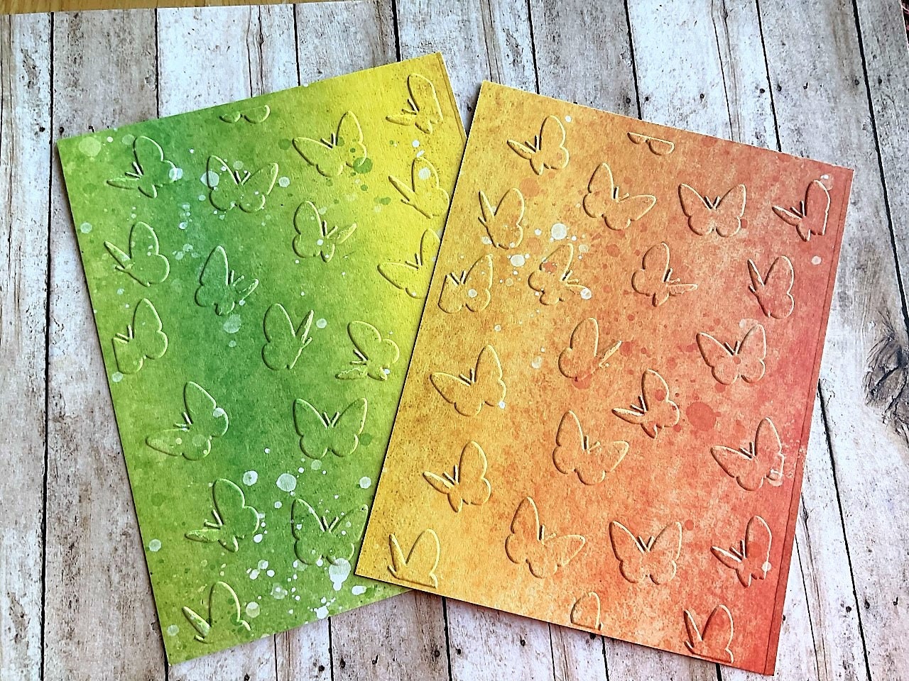 Butterfly Embossed Paper, Embossed A2 Sheets, Textured Card Fronts ...