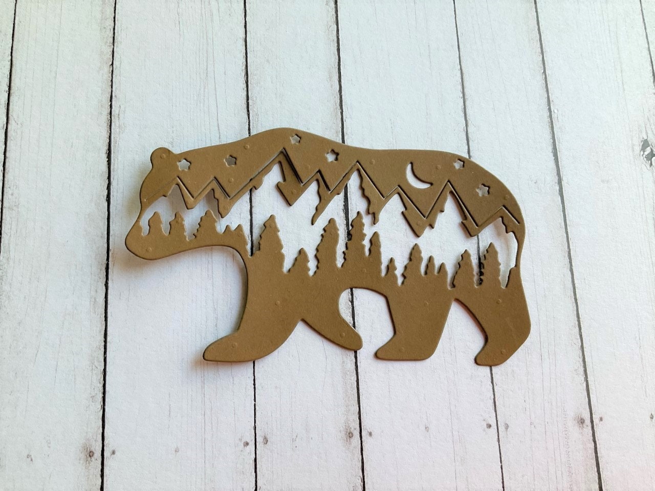 Grizzly Bear Paper Cut Out, Bear Embellishment for Scrapbooking, Bear ...